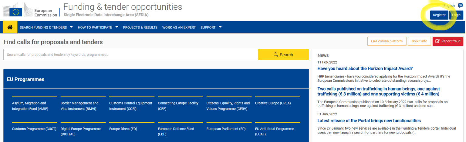 How to get a PIC number on the Funding & Tenders Portal?
