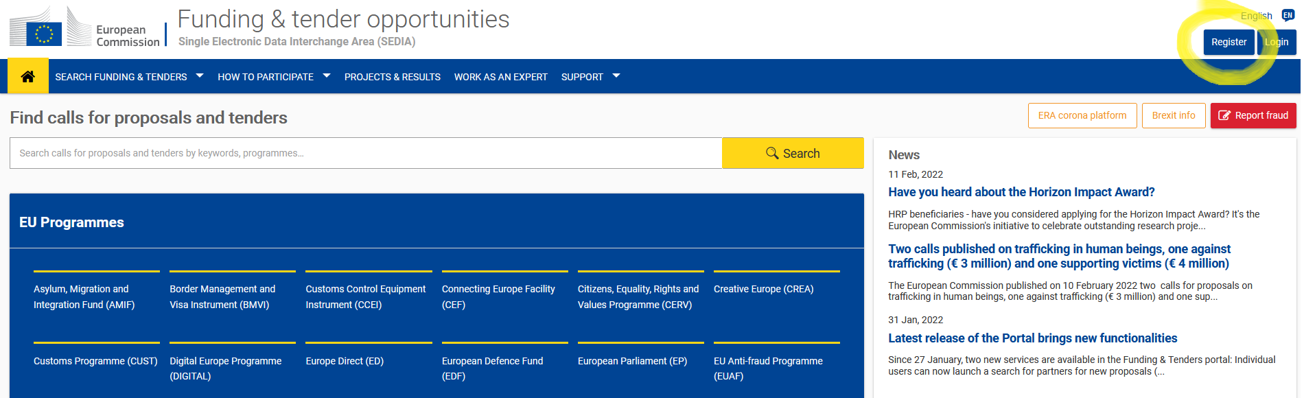 How to get a PIC number on the Funding & Tenders Portal?