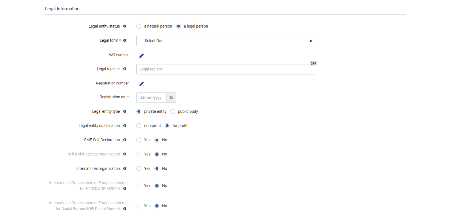 How to get a PIC number on the Funding & Tenders Portal?