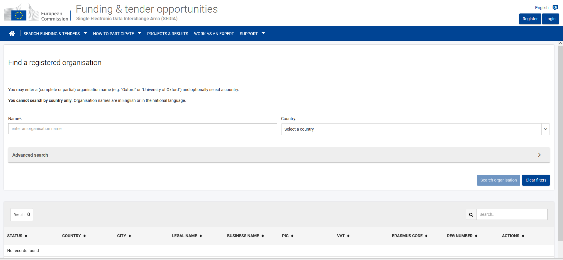 How to find the PIC number of an organization? - EU Funds